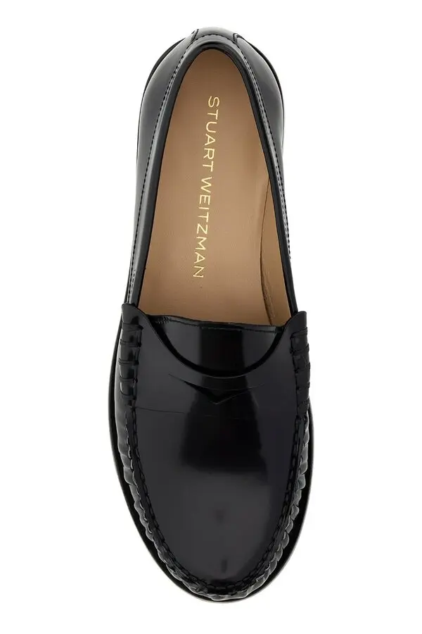 STUART WEITZMAN Round Toe Loafers - Black