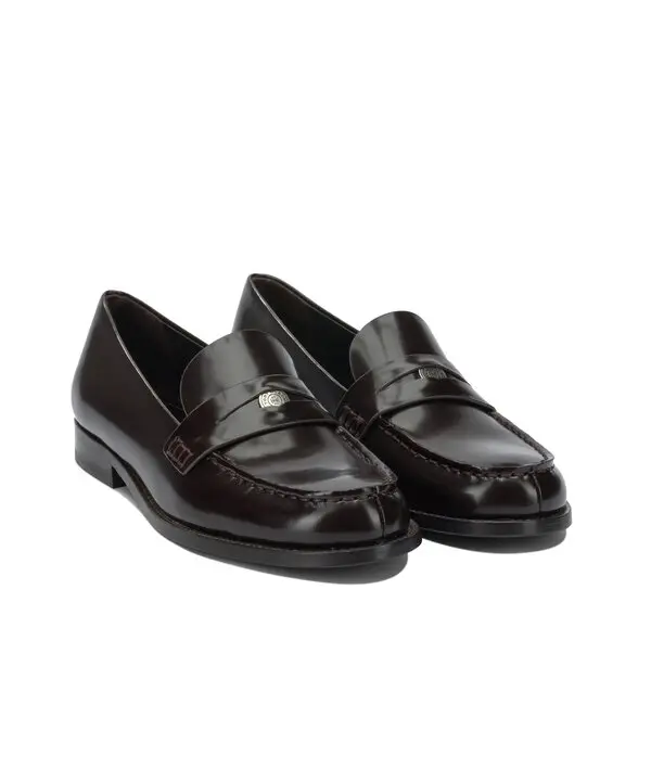 Tory Burch Round Toe Loafers - Brown