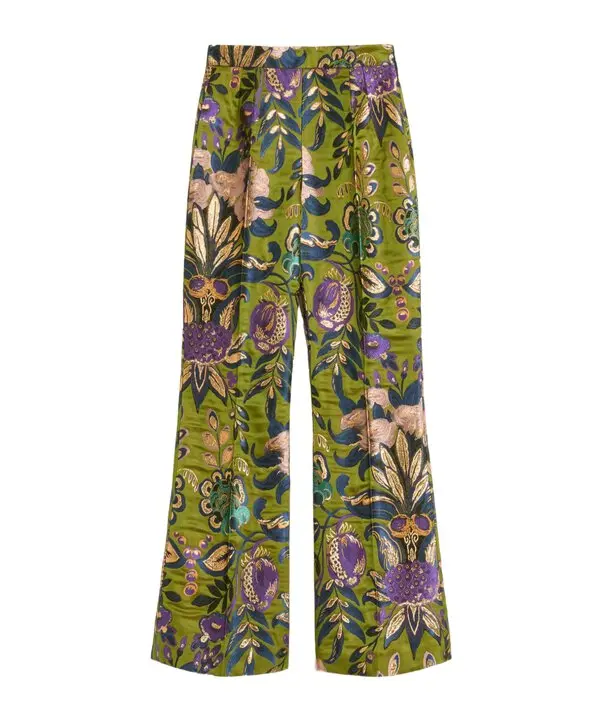 Valentino Garavani All-over Floral Patterned Flared Trousers