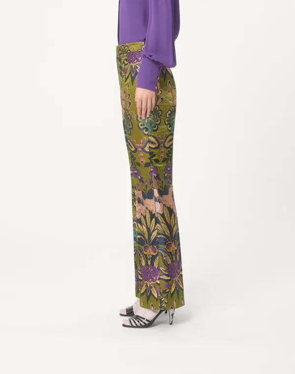 Valentino Garavani All-over Floral Patterned Flared Trousers