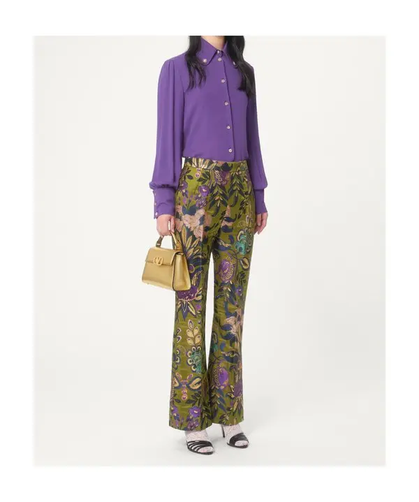 Valentino Garavani All-over Floral Patterned Flared Trousers