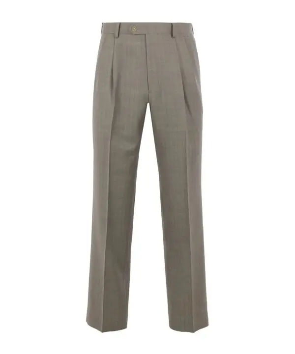 Auralee Pleated Tailored Pinstripe Pants - Gray