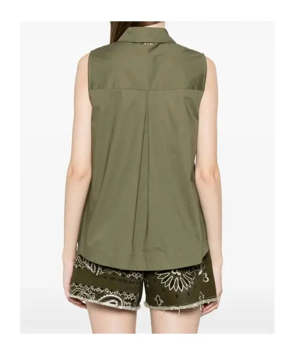 TWINSET Sleeveless Pleated Patch-pocket Shirt