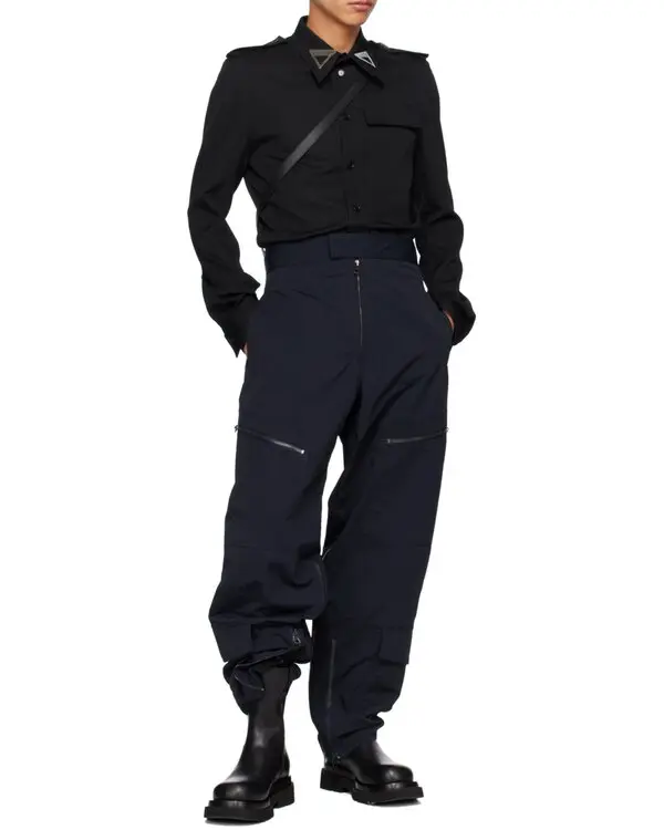 Bottega Veneta All-over Zip Detailed Trousers - Black