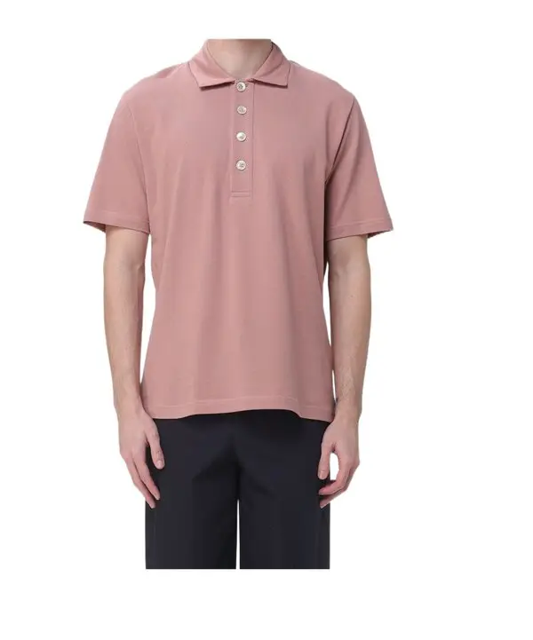 Eleventy Buttoned Short-sleeve Polo Shirt - Pink
