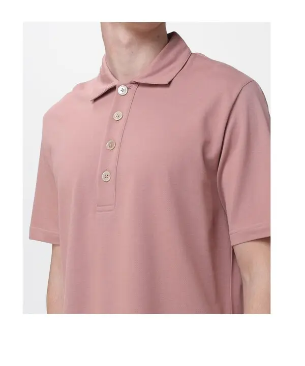 Eleventy Buttoned Short-sleeve Polo Shirt - Pink