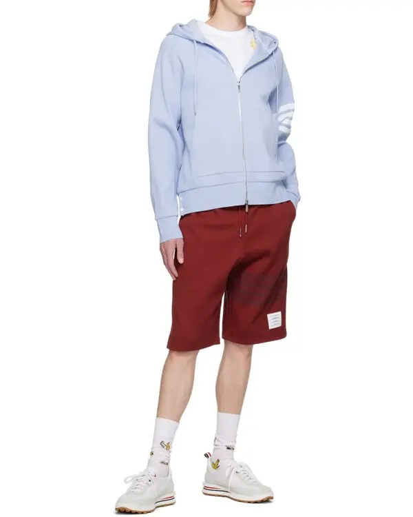 Thom Browne Double-sided Knitted Sports Shorts With Signature Stripes - Red