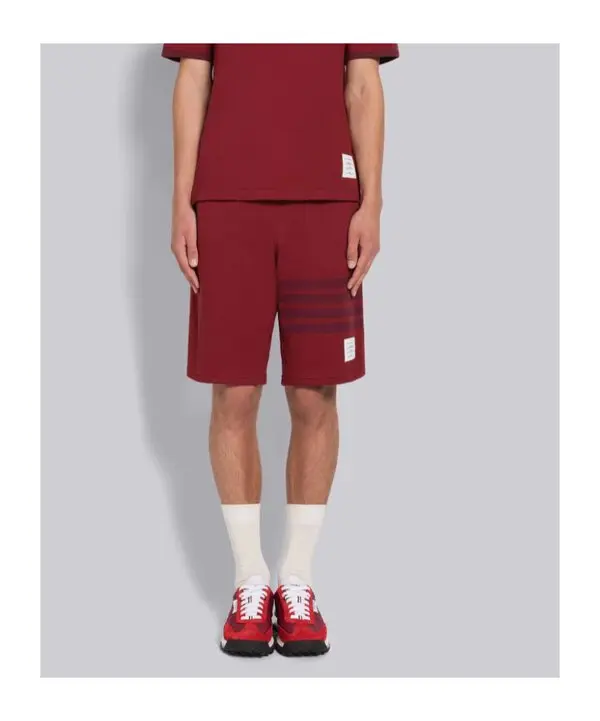 Thom Browne Double-sided Knitted Sports Shorts With Signature Stripes - Red