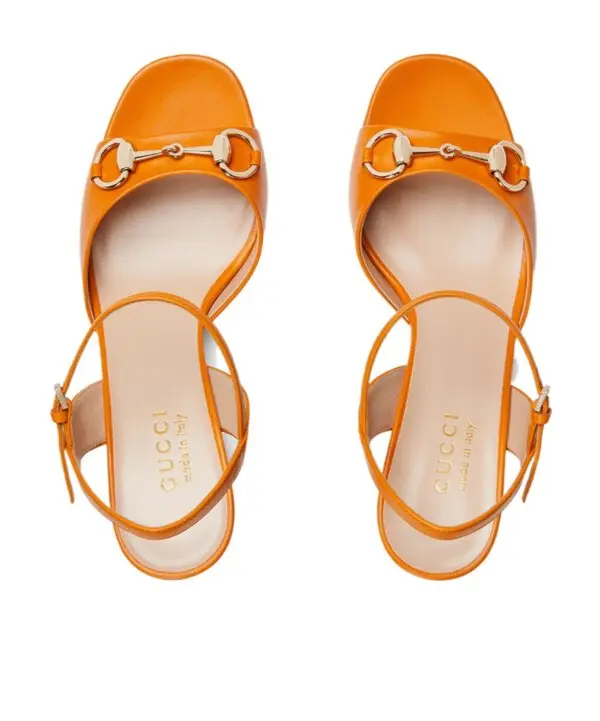 Gucci Horsebit Sandals - Orange