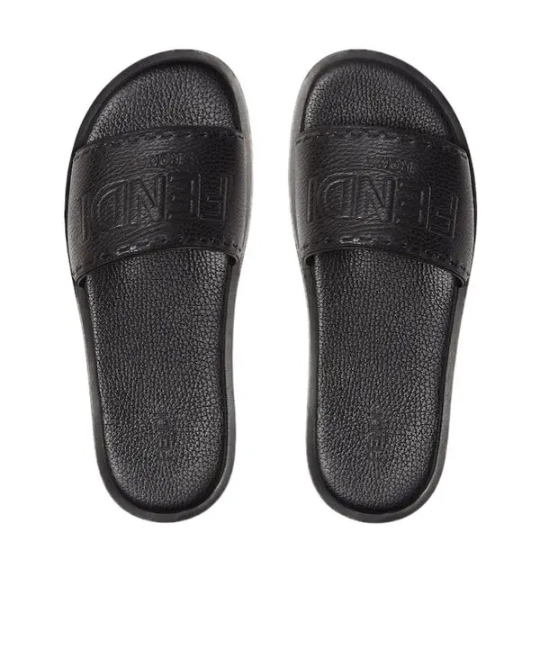 Fendi Roma Logo Embossed Slides