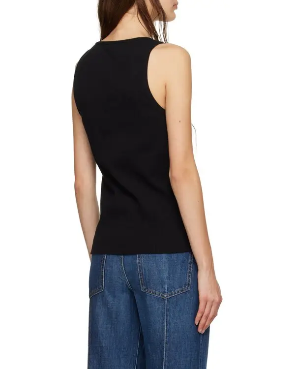 Bottega Veneta Ribbed Crewneck Tank Top - Black