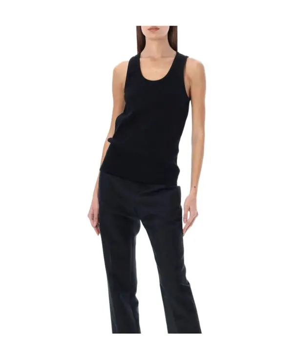 Bottega Veneta Ribbed Crewneck Tank Top - Black