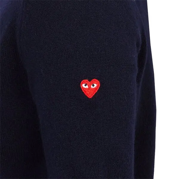 Play Comme Des Garcon Long Sleeve Cardigan - Black