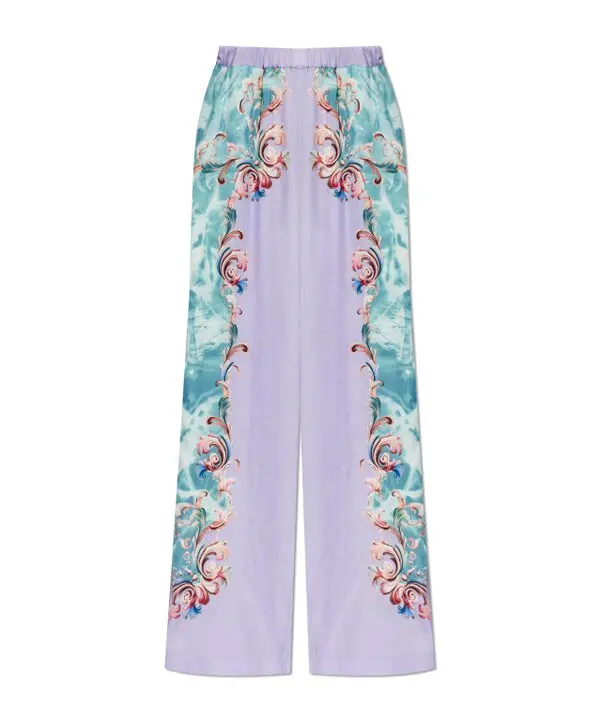 Versace Baroque Print Wide-leg Pants - Purple