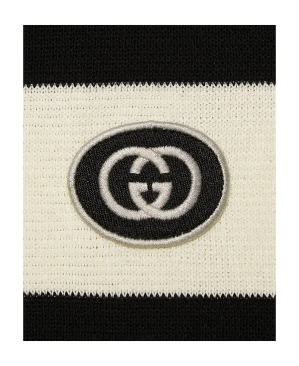 Gucci Logo Patch Striped Polo Shirt