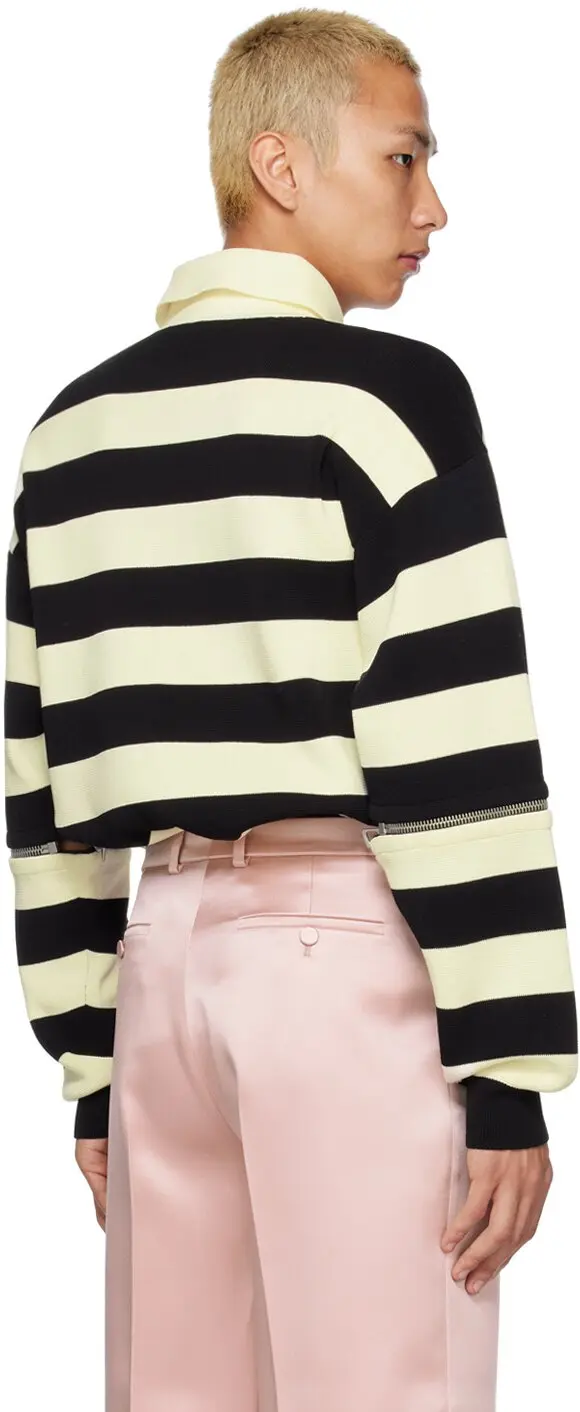 Gucci Logo Patch Striped Polo Shirt