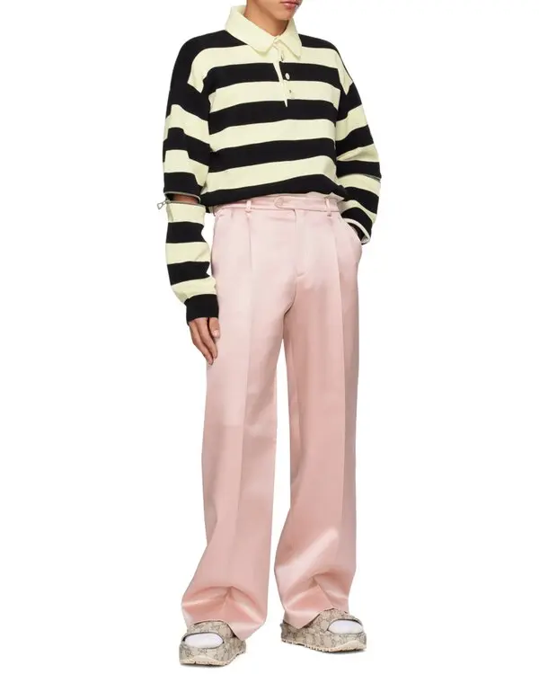 Gucci Logo Patch Striped Polo Shirt