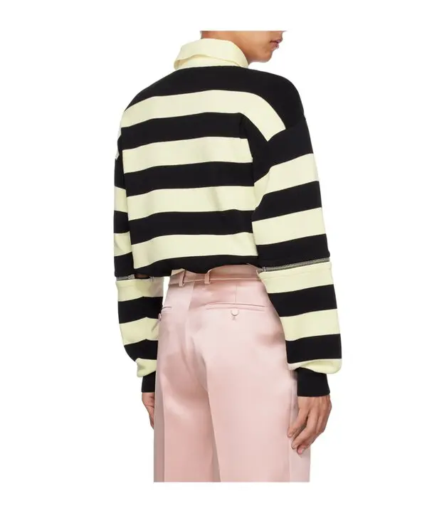 Gucci Logo Patch Striped Polo Shirt