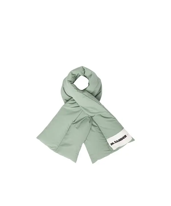 JIL SANDER Padded Logo Scarf - Gray