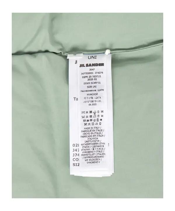 JIL SANDER Padded Logo Scarf - Gray
