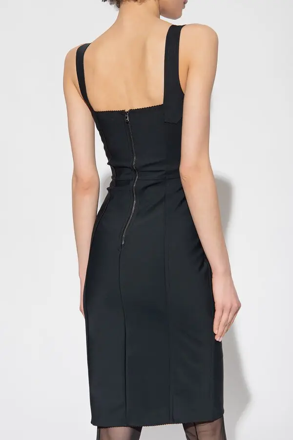 Dolce & Gabbana Fitted Lace Dress - Black