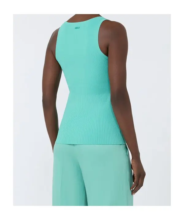 Max Mara Ribbed Knit Tank Top - Aqua