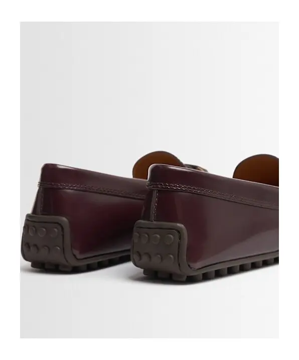 TOD'S Gommino Leather Loafers With Gold-tone Buckle - Black