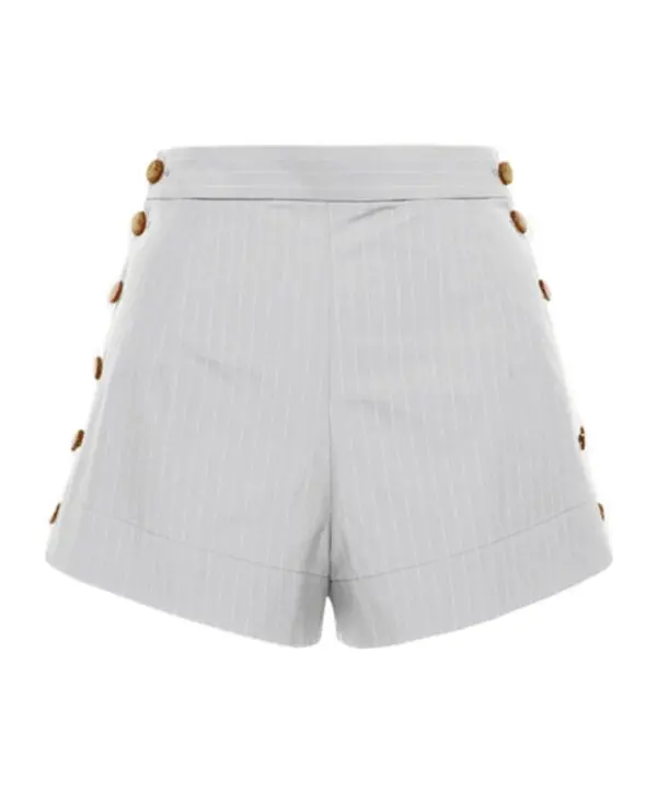 VIVIENNE WESTWOOD Stripe-pattern Button-embellishment Shorts - Grey