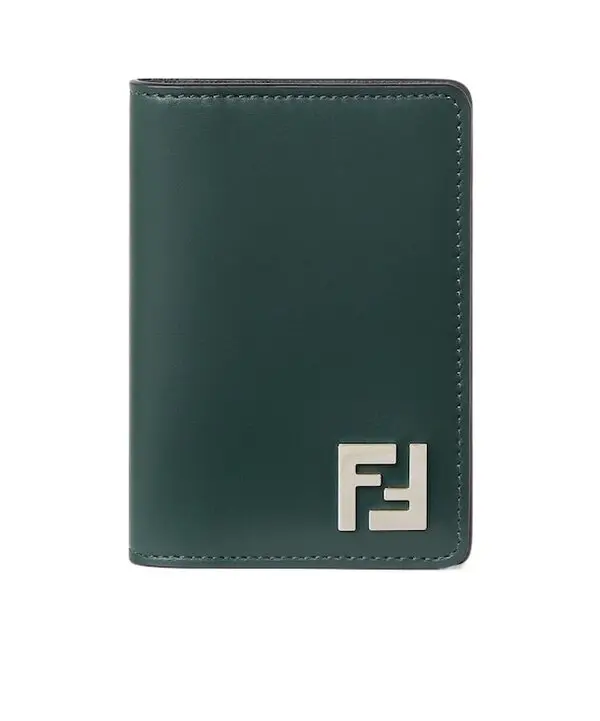 Fendi Ff Squared Bi-fold Card Holder - Green