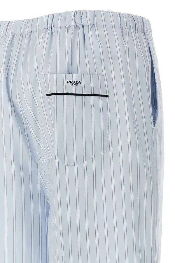 Prada Striped Straight Leg Trousers