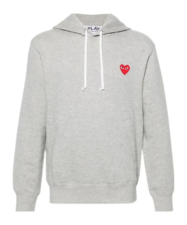 Comme Des Garçons Heart Logo Hoodie - White