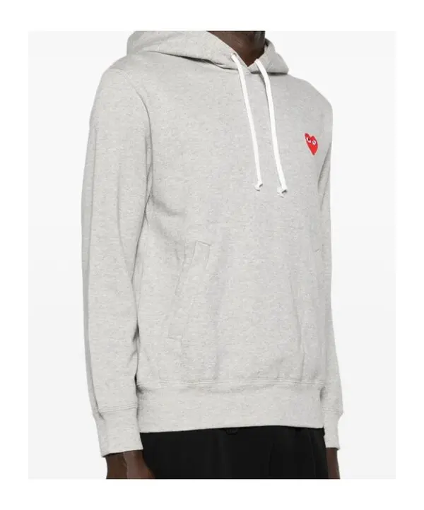Comme Des Garçons Heart Logo Hoodie - White