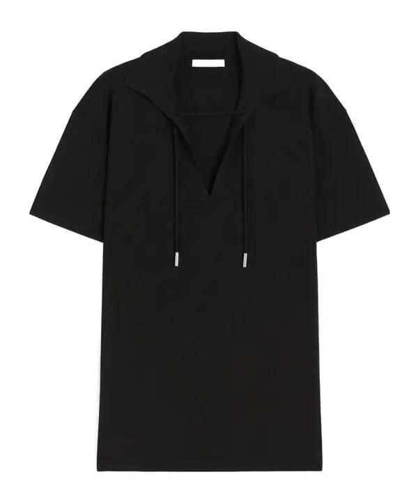 Max Mara Short-sleeved Drawstring Polo Shirt - Black