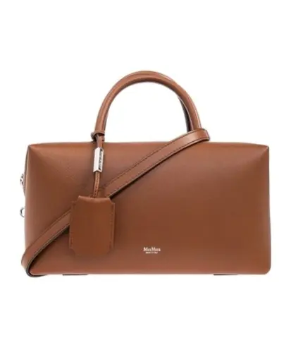 Max Mara Logo Stamp Zip-up Tote Bag - Brown