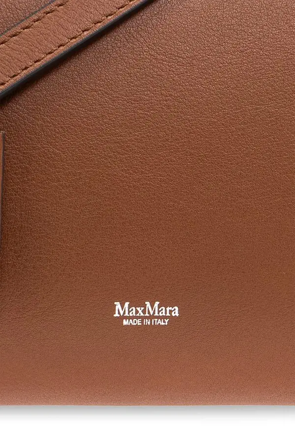 Max Mara Logo Stamp Zip-up Tote Bag - Brown