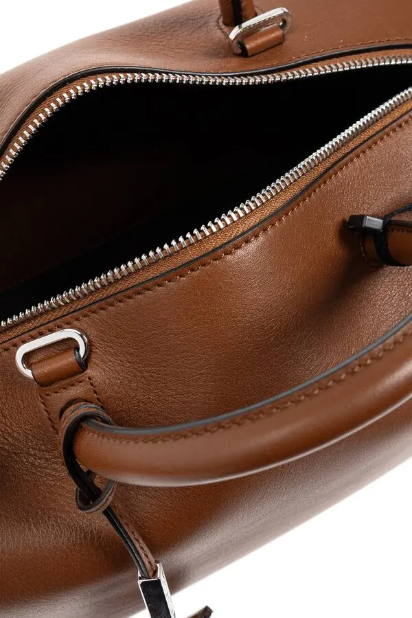 Max Mara Logo Stamp Zip-up Tote Bag - Brown