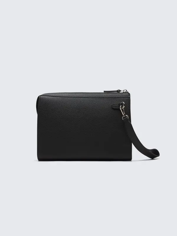 Brioni Embossed Zip Clutch Bag