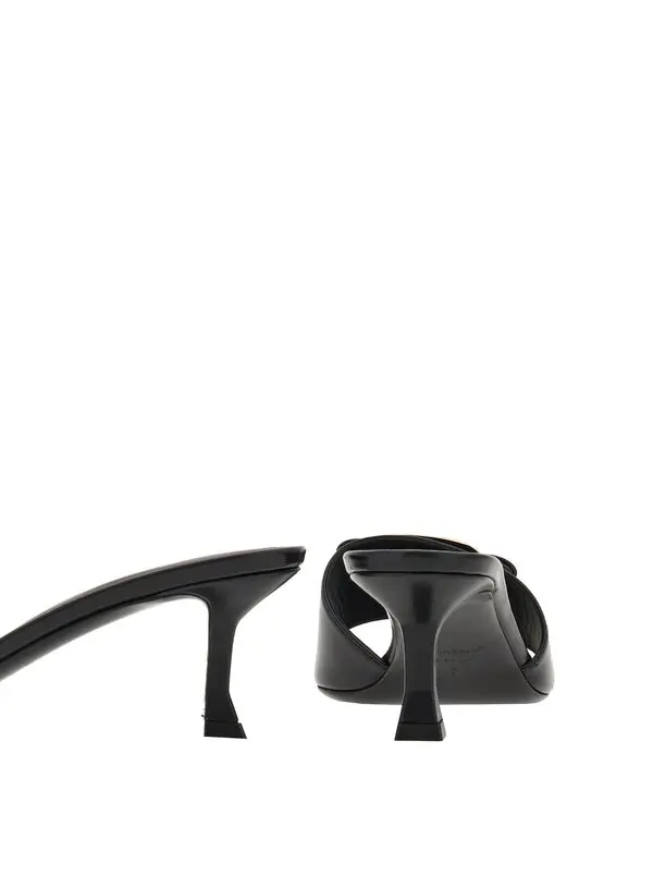 FERRAGAMO Bow Detail Slip-on Kitten Heel Sandals