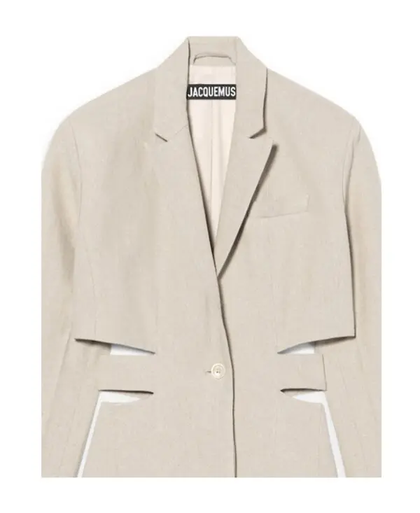 Jacquemus Cut-out Blazer Mini Dress - Nude