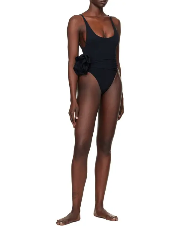 Magda Butrym Sleeveless Floral Embellished One-piece Swimsuit
