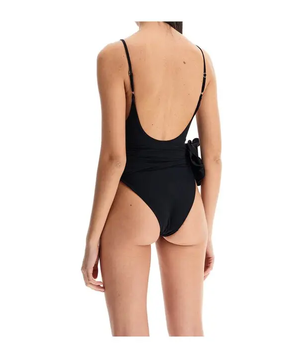 Magda Butrym Sleeveless Floral Embellished One-piece Swimsuit