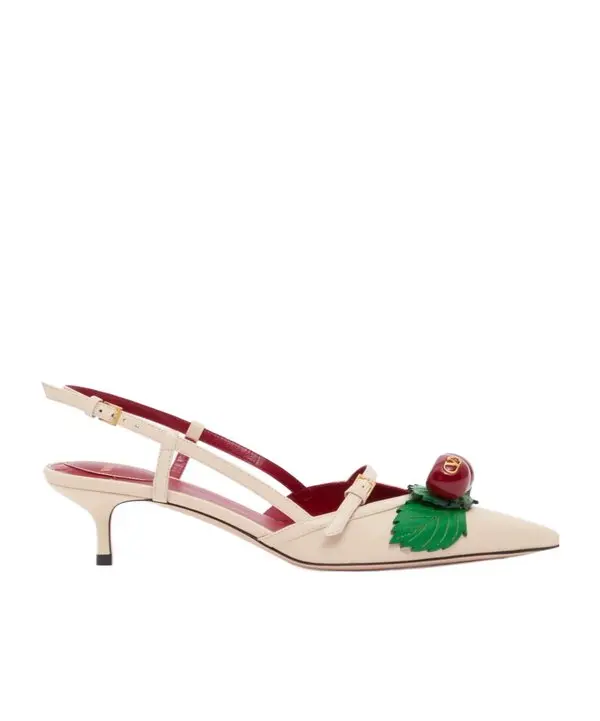 Valentino Garavani Floral Slingback Pumps - Nude