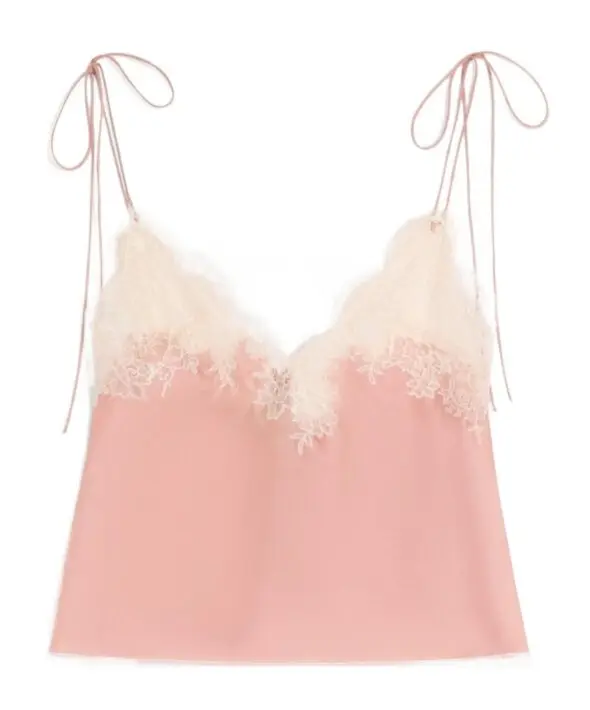 Valentino Garavani Sleeveless Lace Trim Camisole - Pink