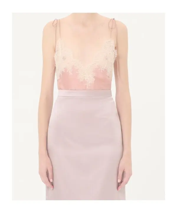 Valentino Garavani Sleeveless Lace Trim Camisole
