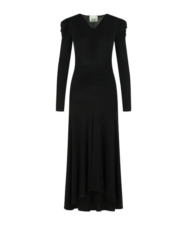 Isabel Marant Étoile Long Sleeve V-neck Dress - Black