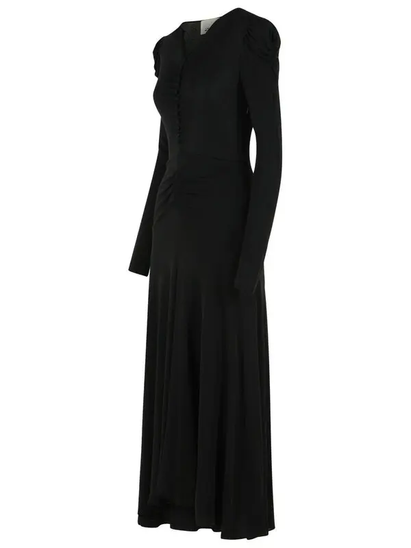 Isabel Marant Étoile Long Sleeve V-neck Dress - Black