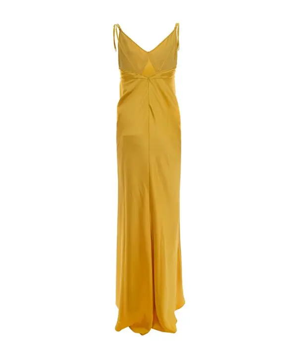 Elisabetta Franchi Draped Satin Maxi Dress