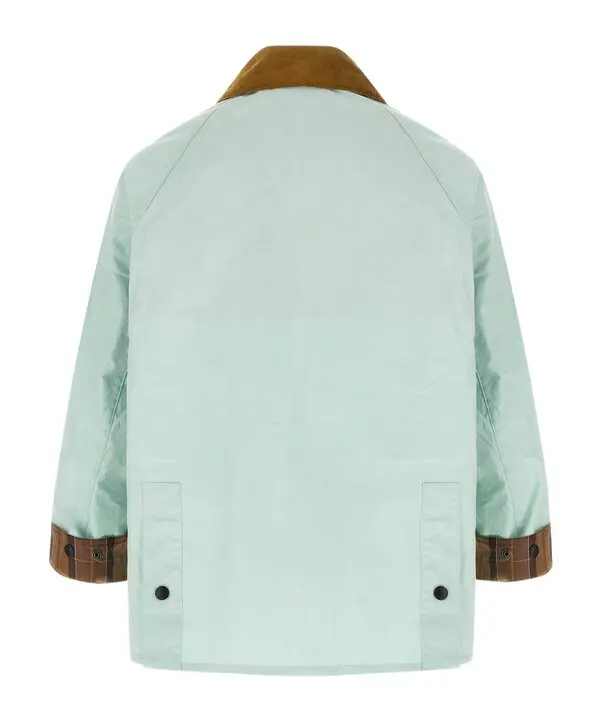 Barbour Long-sleeved Jacket With Corduroy Collar And Logo Embroidery - Green