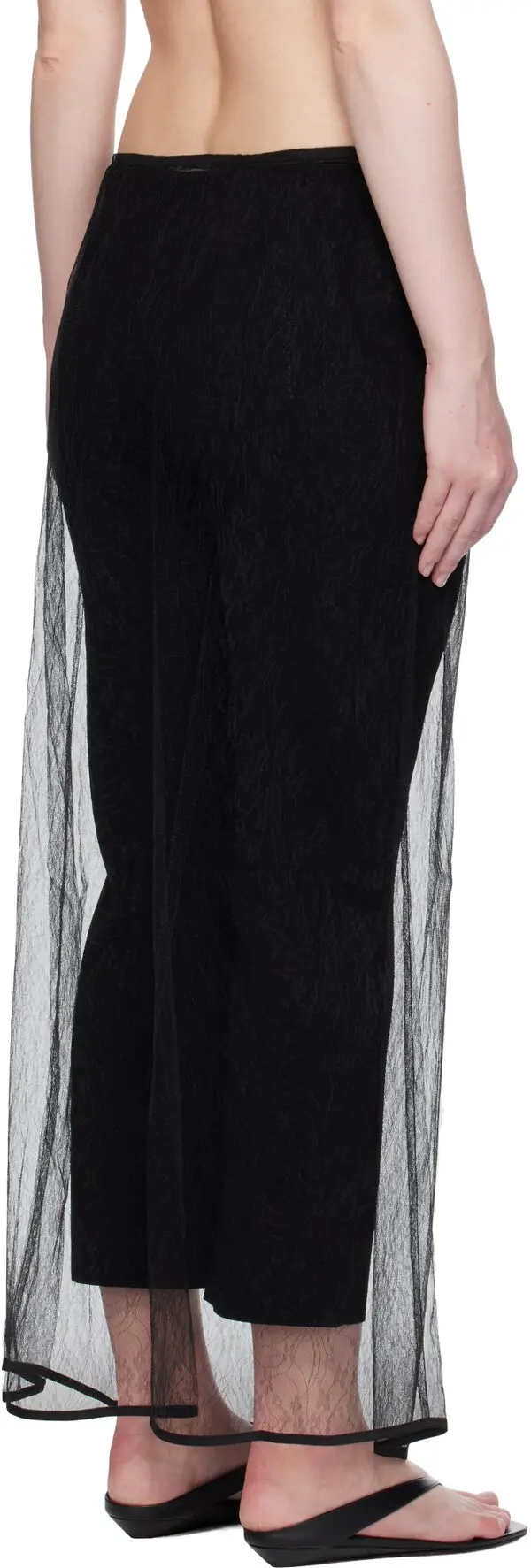 AMOMENTO Sheer Lace Maxi Skirt