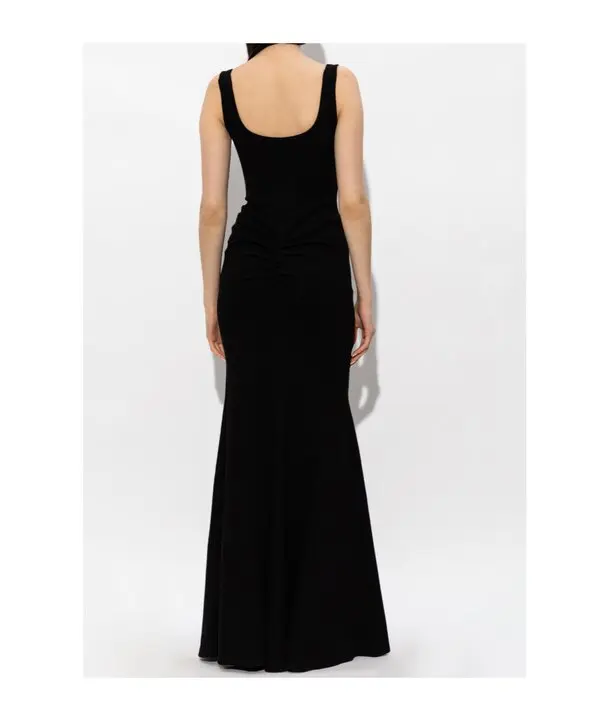 Versace Buckled Ruched Maxi Dress